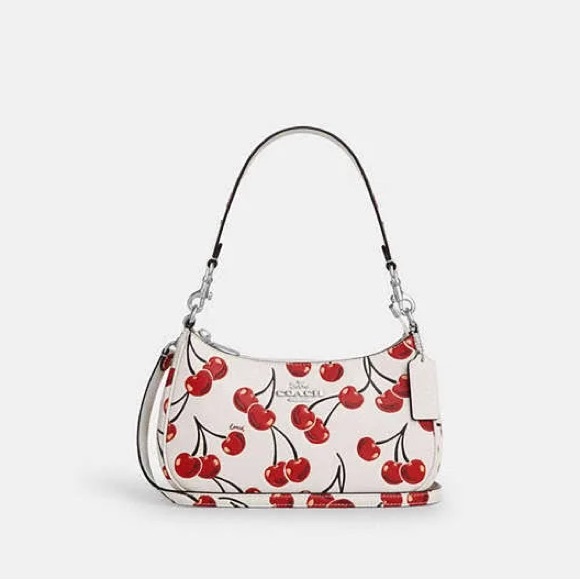 Coach | Bags | Coach Cherry Print Shoulder Bag White And Red | Poshmark